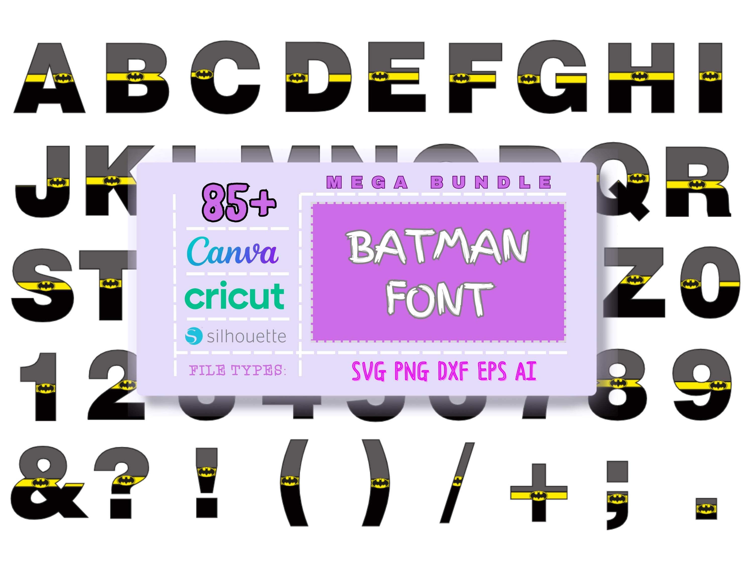 Bat Style Alphabet Font Svg, Superhero Alphabet Printable Letters ...