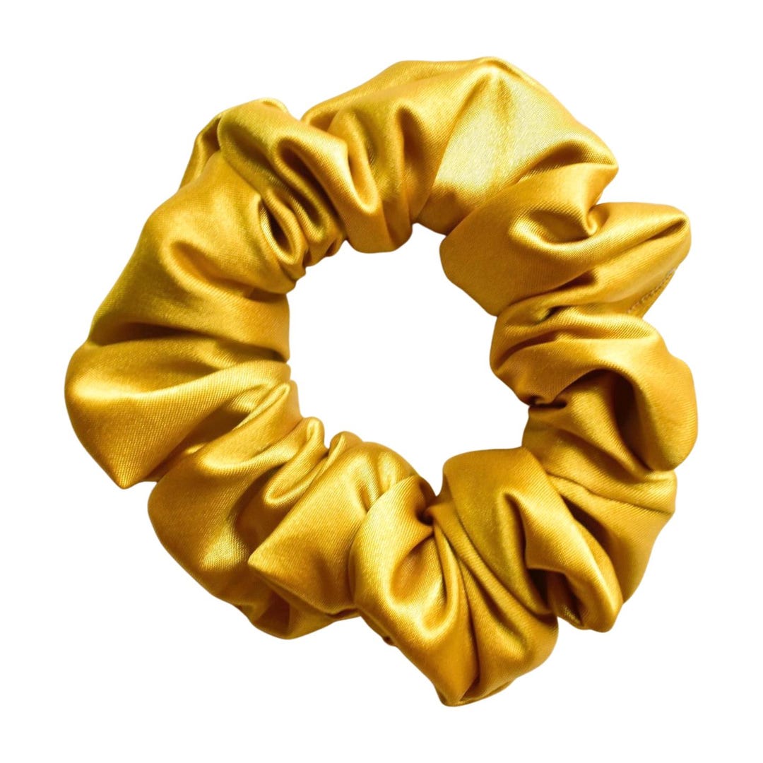 Gold Satin Scrunchie | Handmade Hair Scrunchies - Etsy
