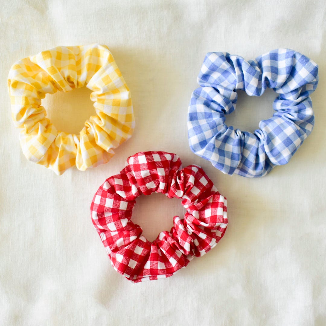 Gingham Scrunchies, Red Gingham Scrunchies, Yellow Gingham Scrunchie ...