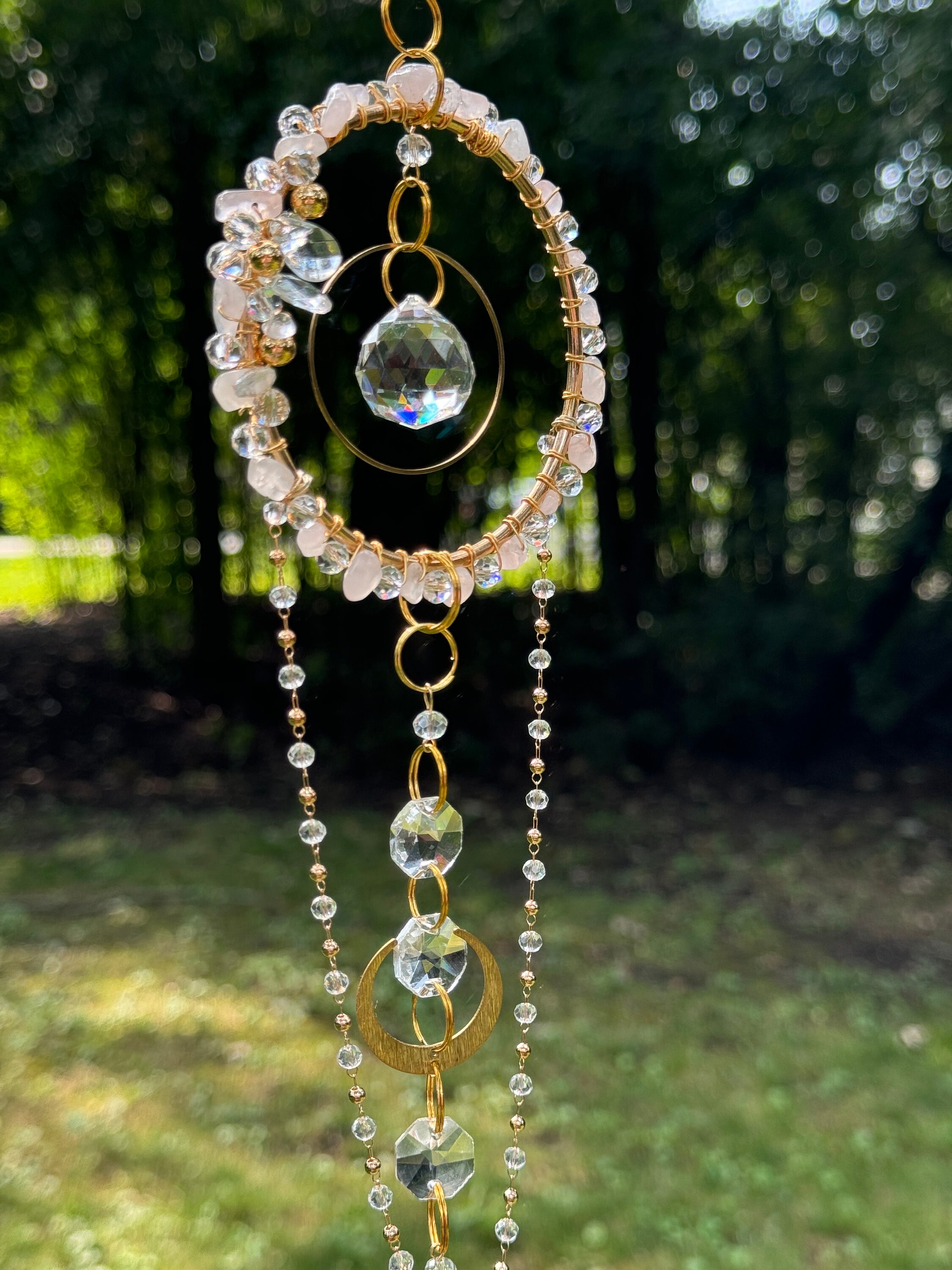 Rose Quartz and Clear Quartz Suncatcher - Etsy