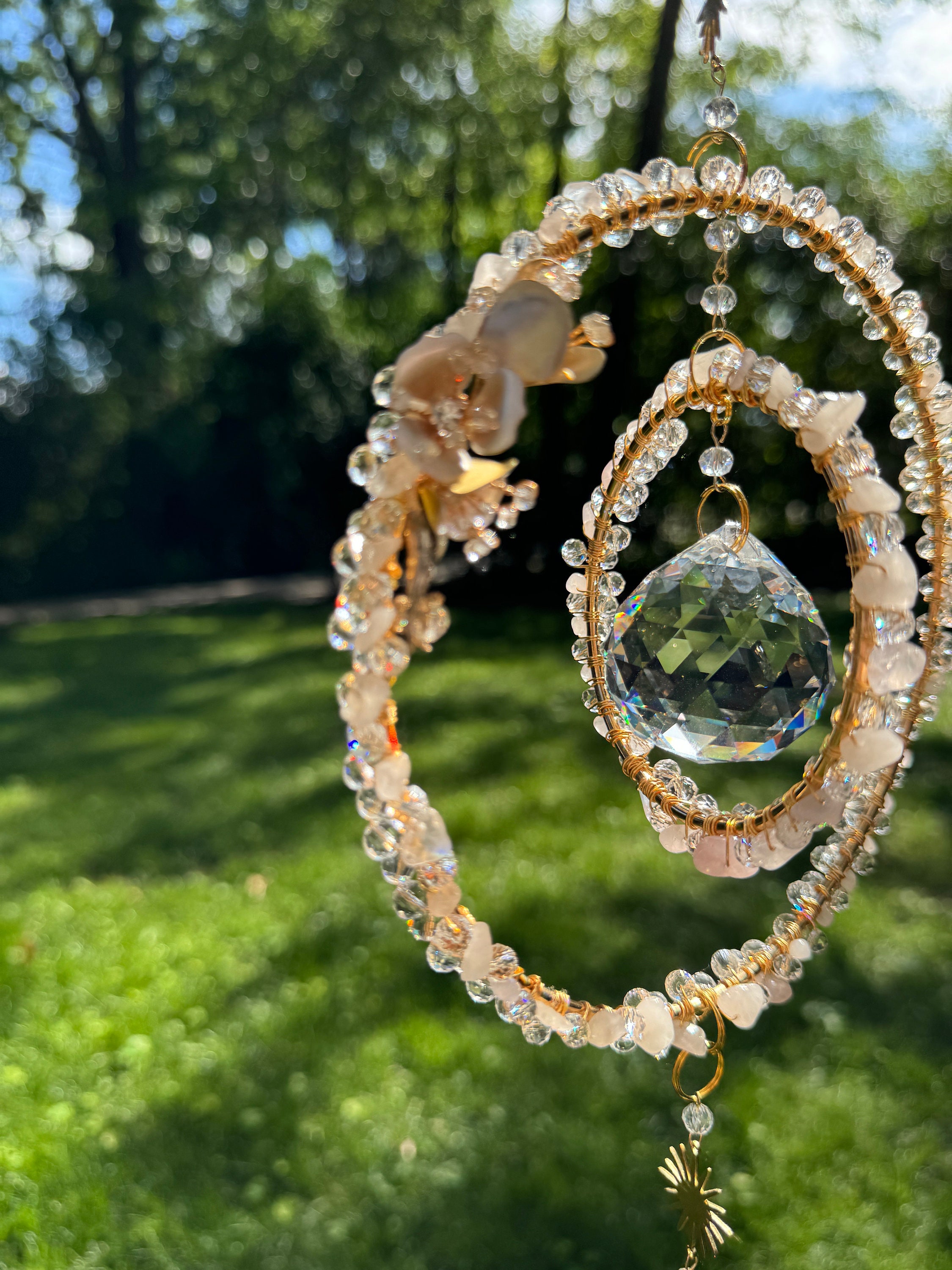 Rose Quartz and Clear Quartz Suncatcher - Etsy