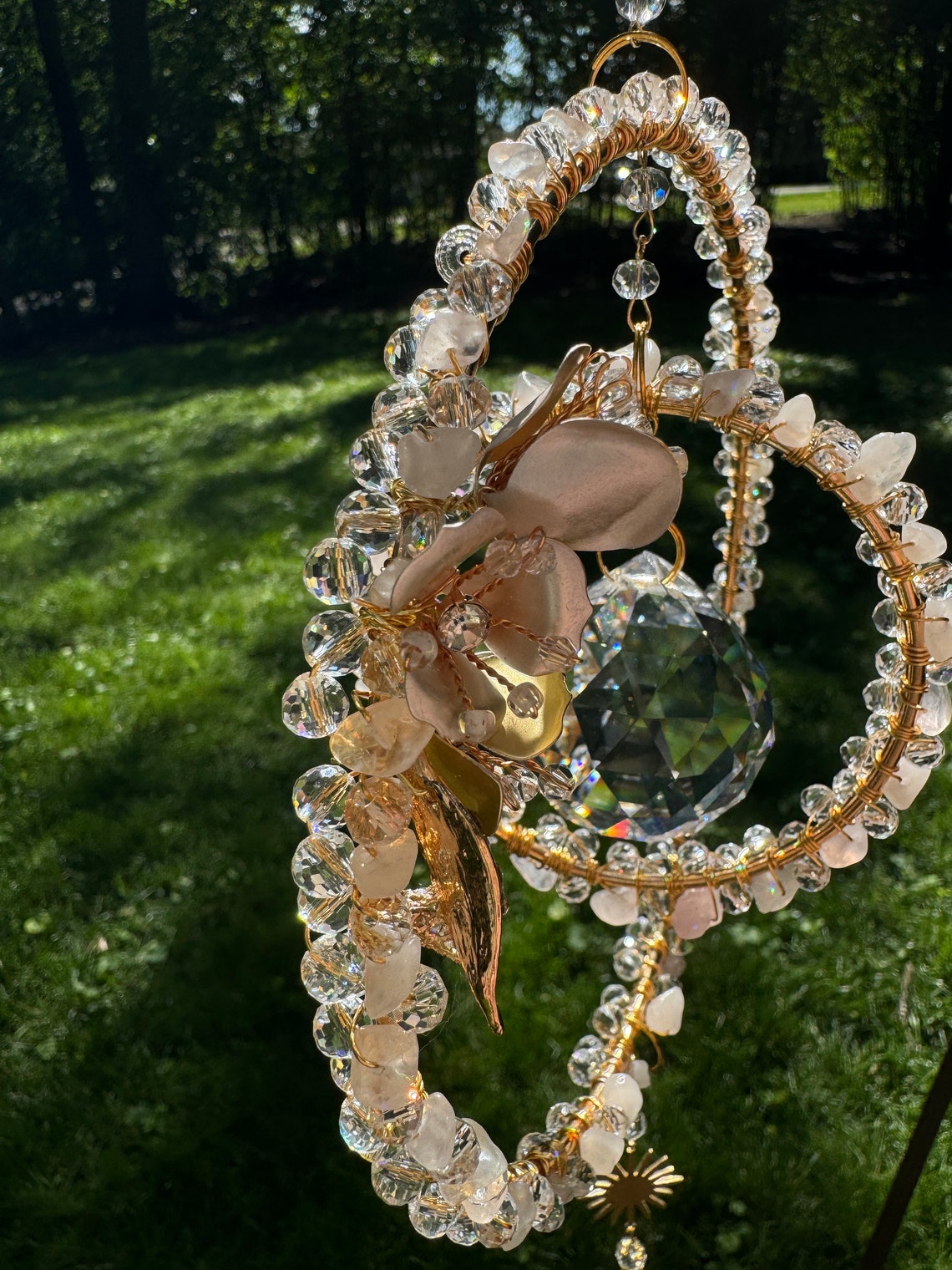 Rose Quartz and Clear Quartz Suncatcher - Etsy