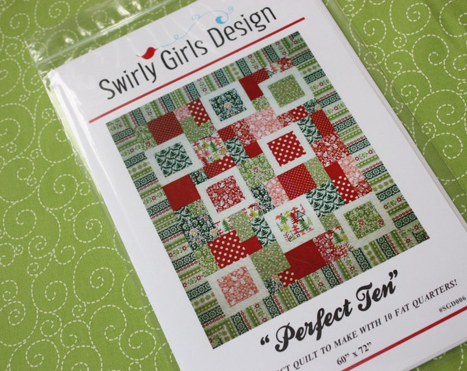 Swirly Girl, Perfect Ten Fat Quarter Quilt Sewing Pattern - Etsy