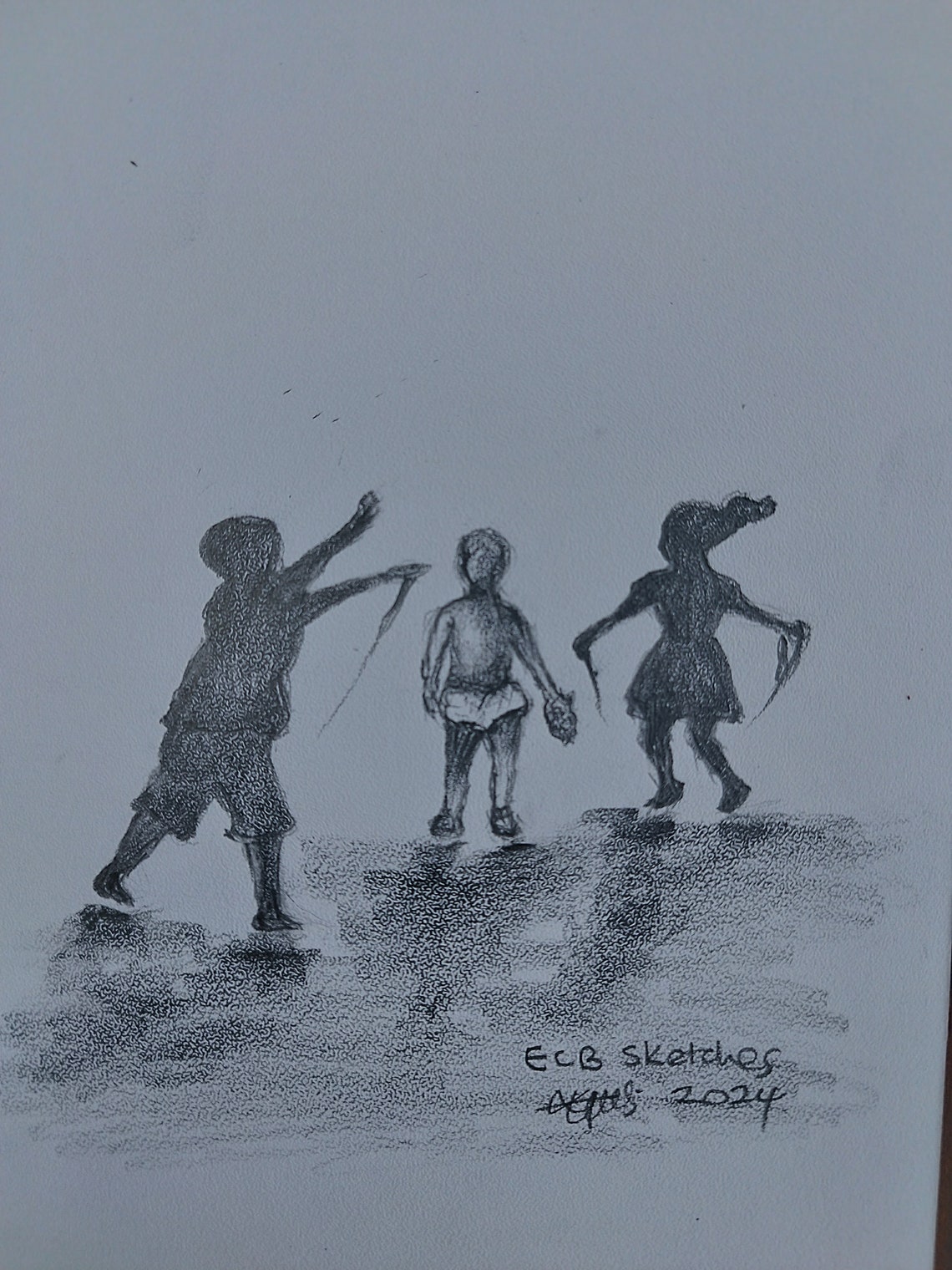 Playing Kids Drawing, Silhouette Figure Drawing, Kids Drawing,kids ...