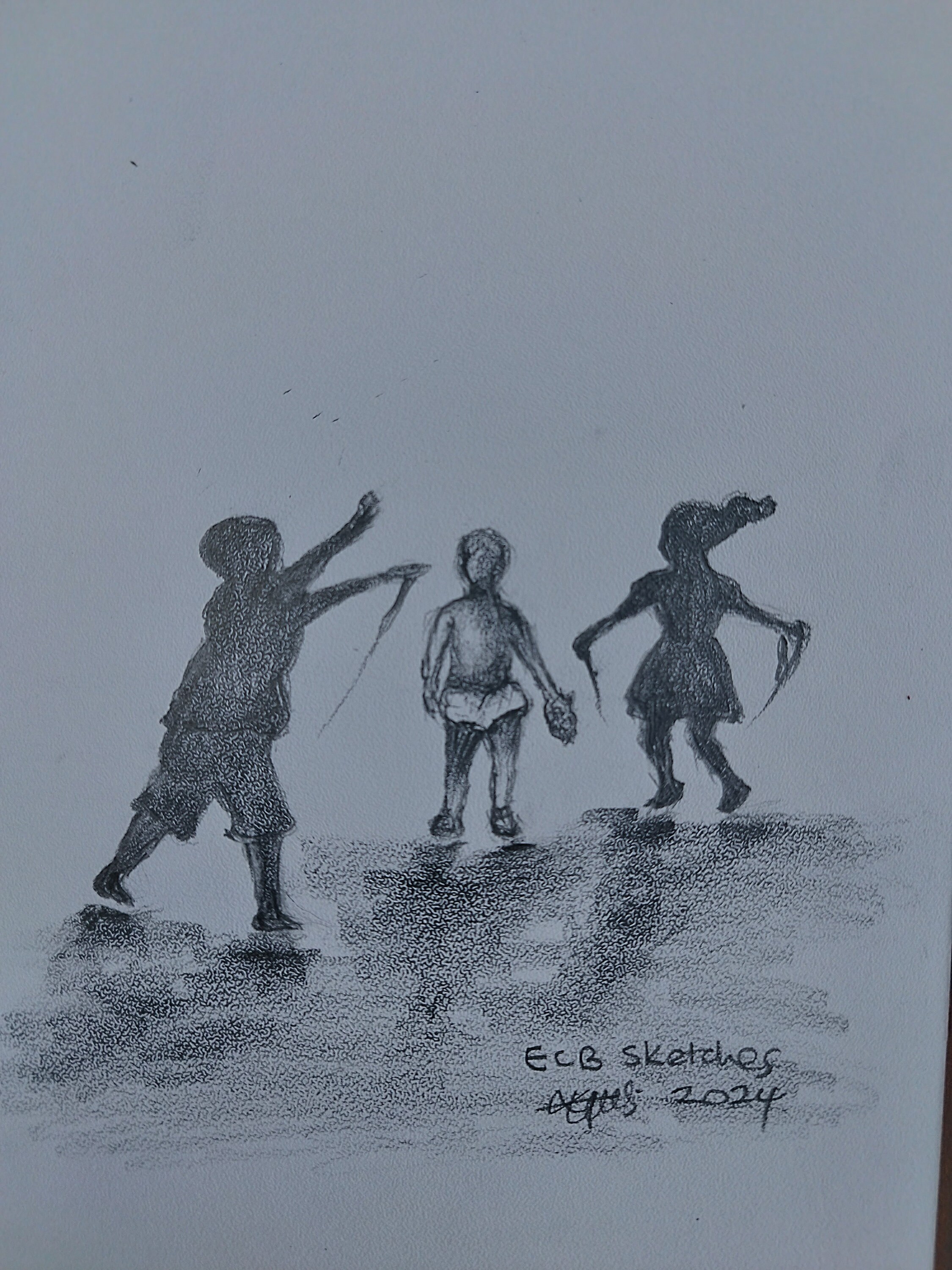 Playing Kids Drawing, Silhouette Figure Drawing, Kids Drawing,kids ...