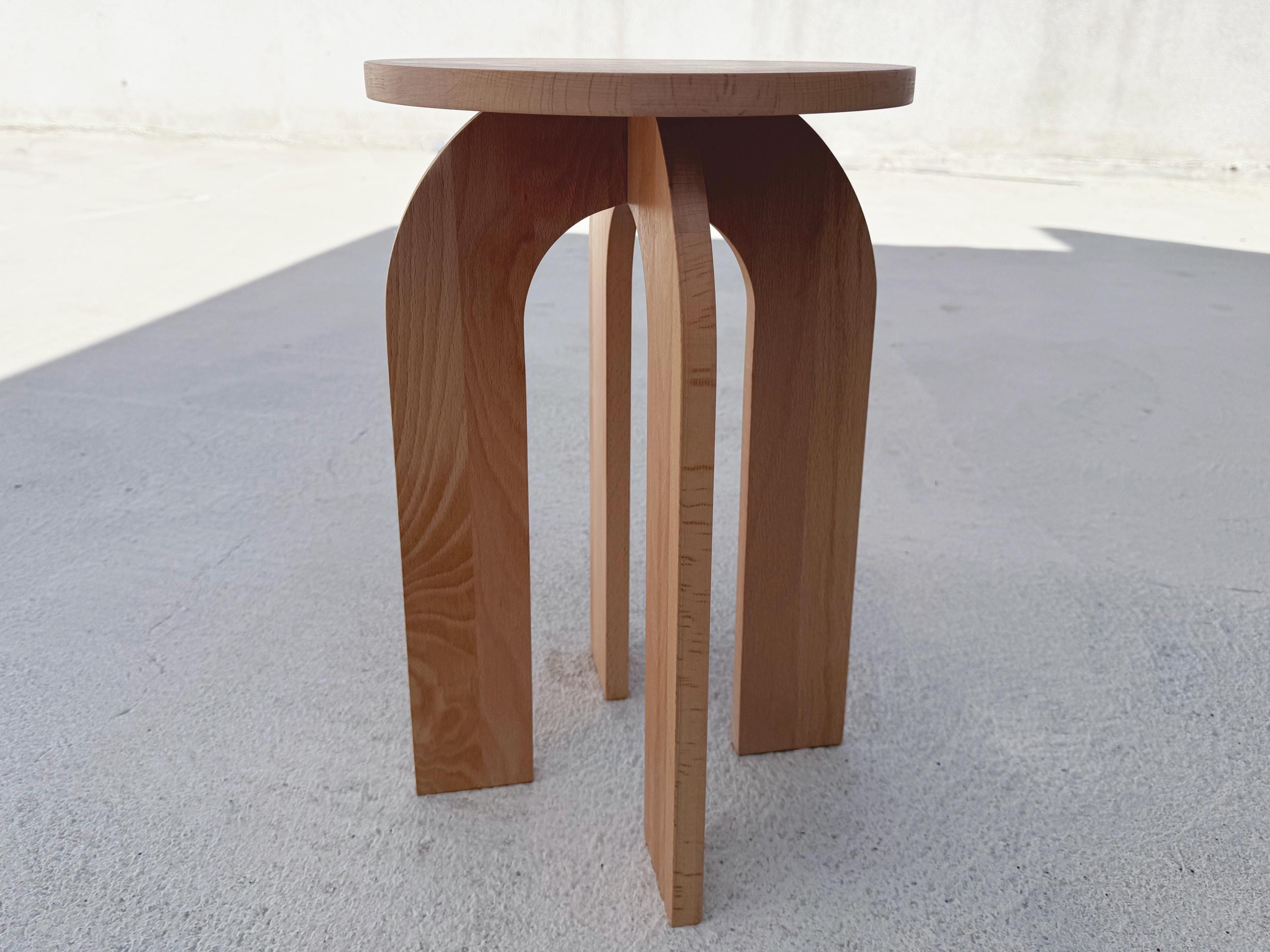 Wooden Stool, Customizable, Solid Wood Side Table, Scandinavian Stool ...
