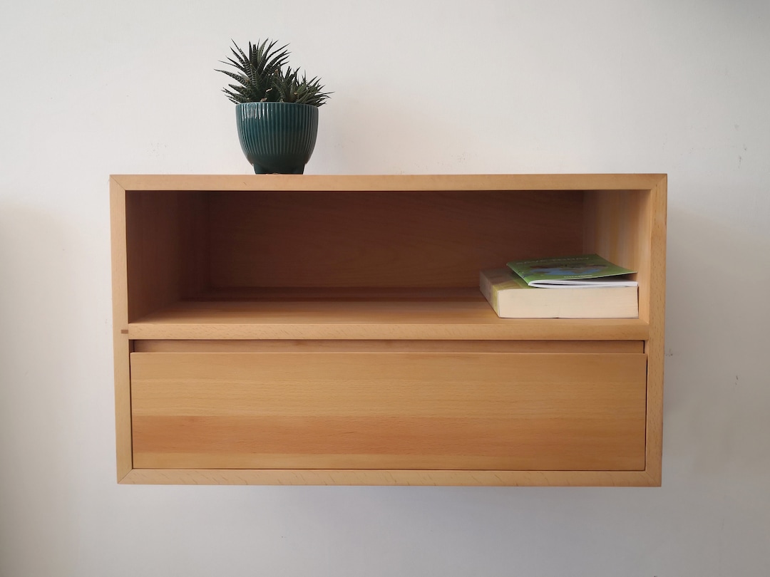 Solid Wood Floating Console Table and Nightstand, Custom Size - Etsy