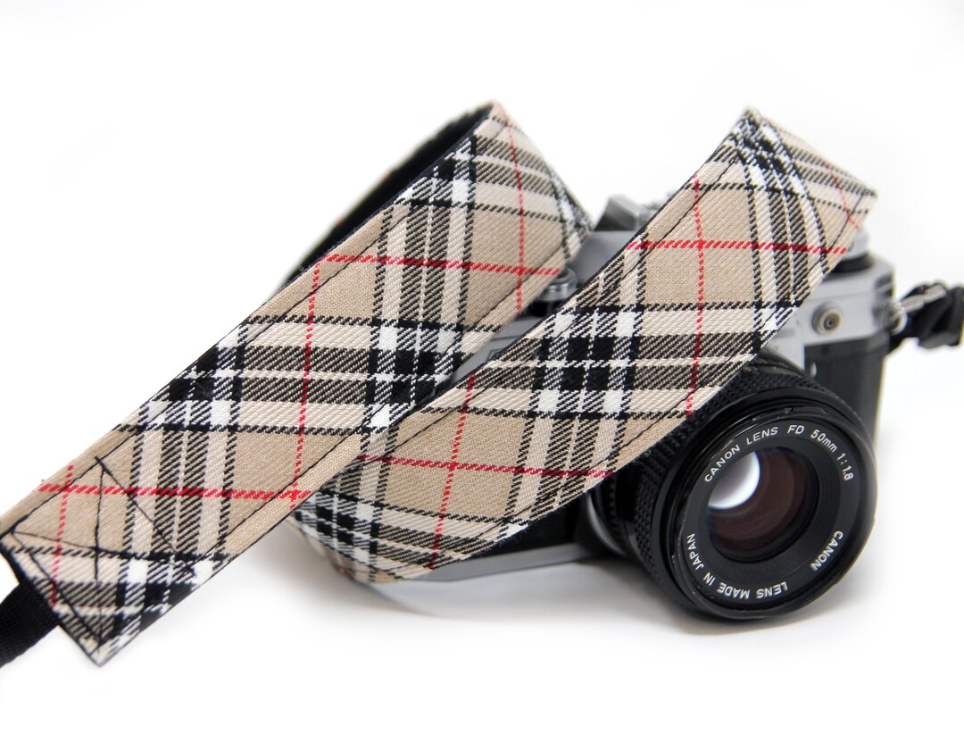 Custom Camera Strap | Plaid Camera Strap | Camera Strap | Black N Tan ...