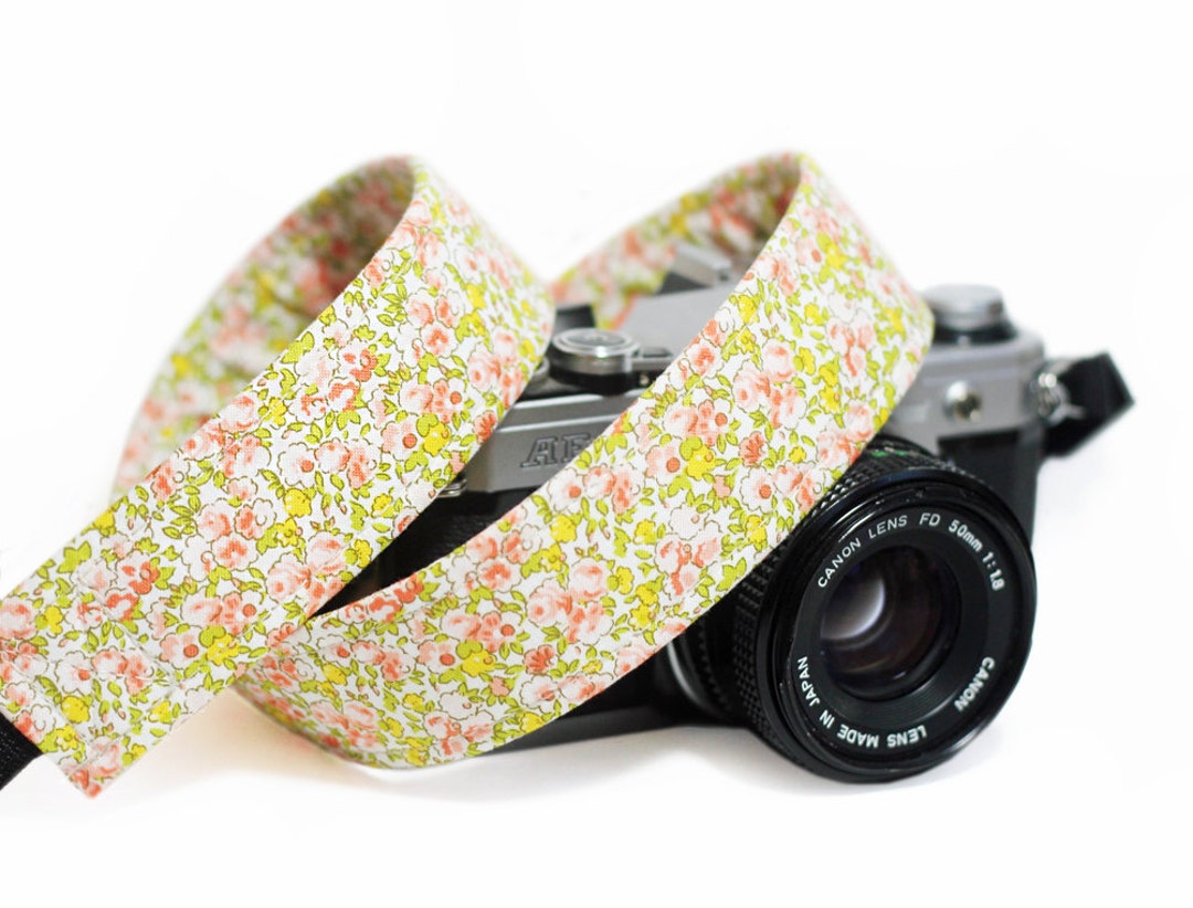 Peach Rose Camera Strap, SALE Floral Camera Strap, Rose Camera Strap ...