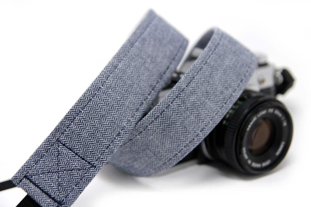 Camera Straps | Custom Navy Herringbone Camera Strap- DSLR Strap ...
