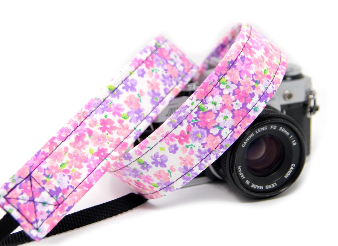 Pink Floral Camera Strap | DSLR Camera Strap | Handmade Strap | Custom ...