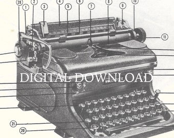 Typewriter Diagram | Etsy