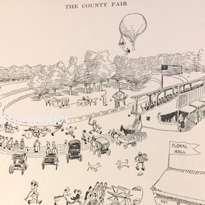 Old County Fair, 1903 Cartoon by Mccutcheon, Livestock, Horse Track ...
