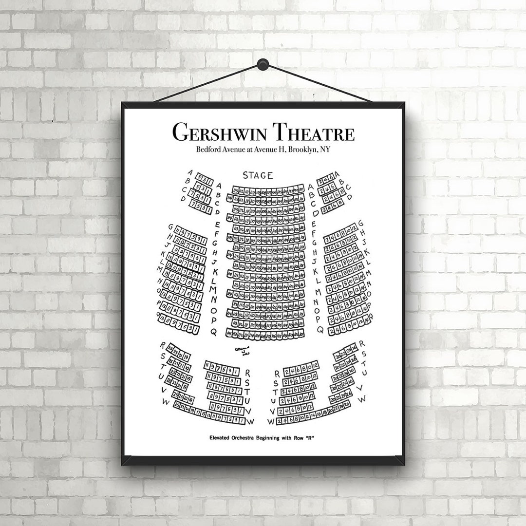 Gershwin Theater, BROADWAY Theaters, Vintage , Seating Chart, Poster ...