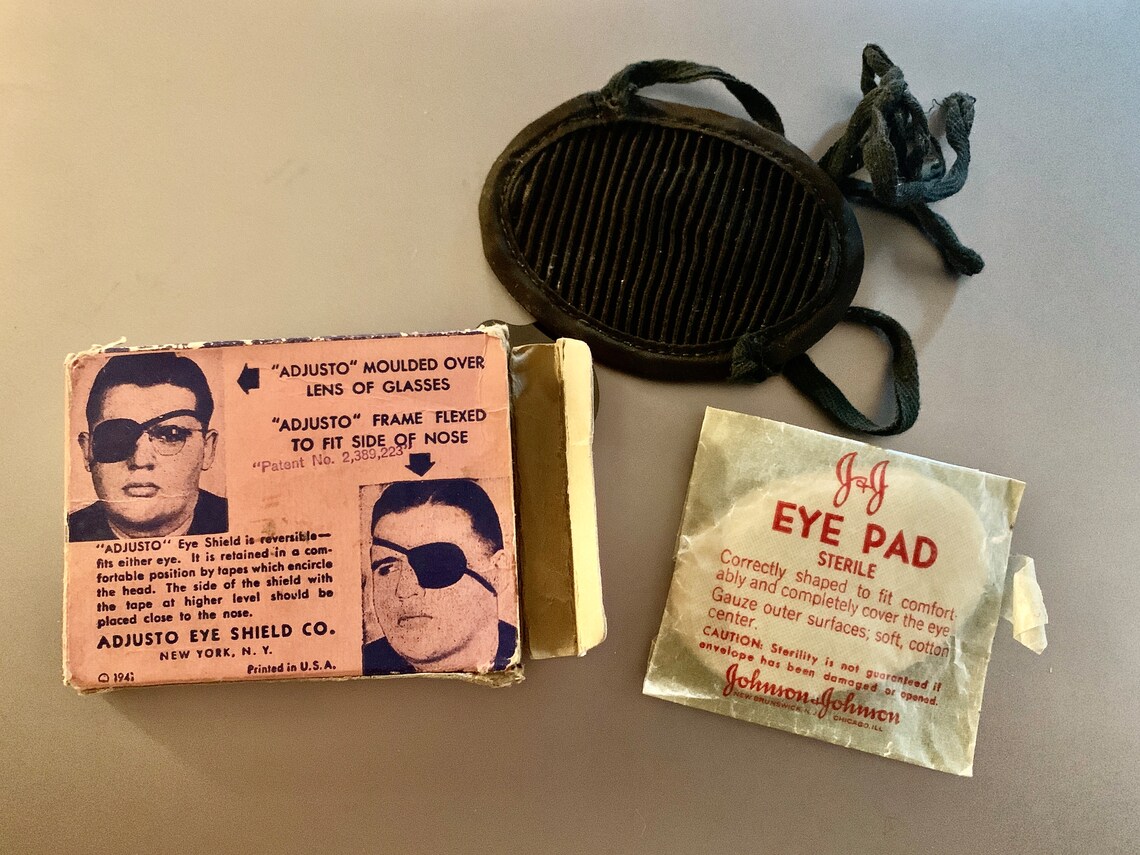Rare Vintage Adjusto Eye Patch With Box, 1940s, Adjusto Eye Shield Co ...