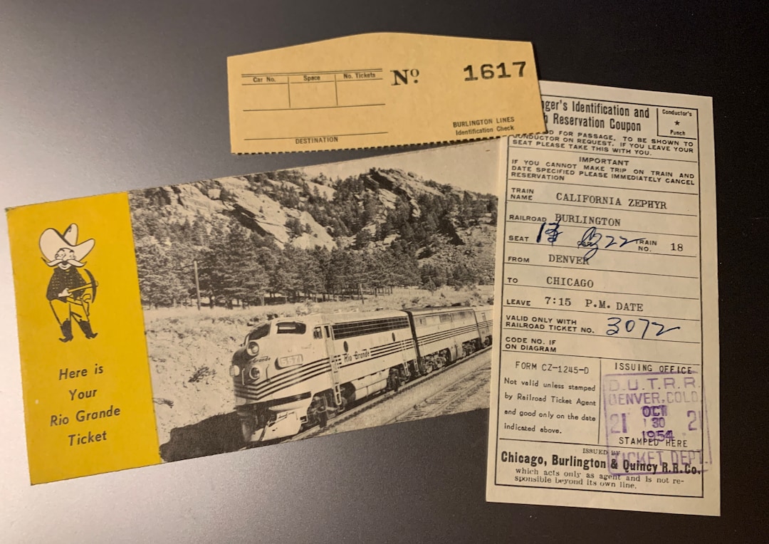 1954 Rio Grande Railroad Ticket Holder, Receipt and Claim Ticket - Etsy