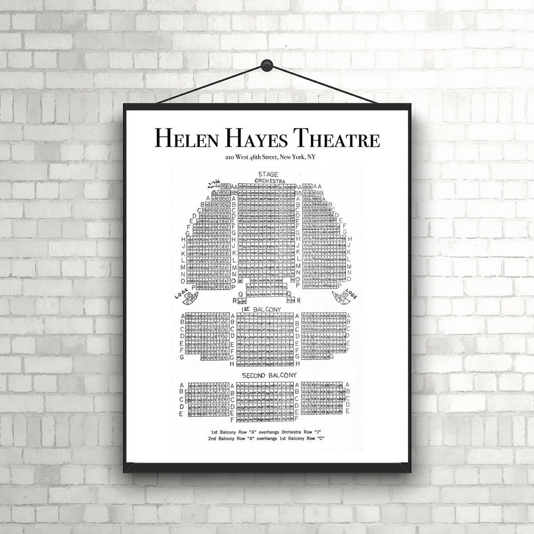 BROADWAY Theaters, Vintage Helen Hayes Theater, Seating Chart, Vintage ...