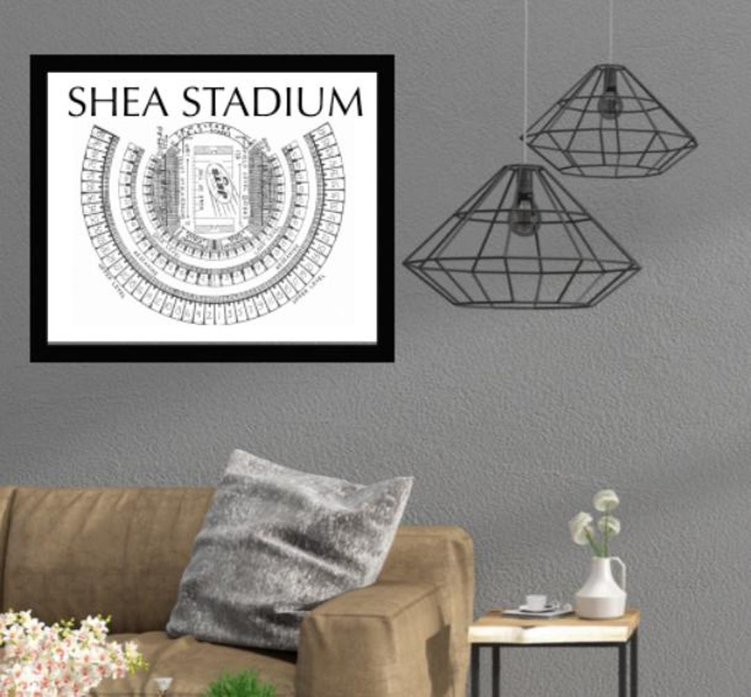 Vintage Shea Stadium, Football, Seating Chart, Poster, DIGITAL DOWNLOAD ...