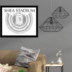 Vintage Shea Stadium, Football, Seating Chart, Poster, DIGITAL DOWNLOAD ...