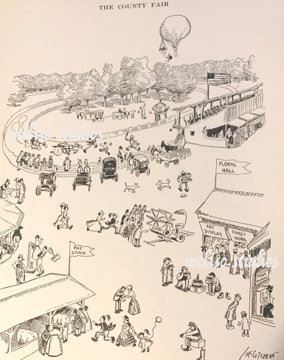 Old County Fair 1903 Cartoon by Mccutcheon Livestock Horse - Etsy