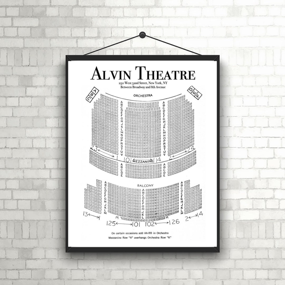 Vintage Alvin Theater (now the Neil Simon Theater), Seating Chart ...