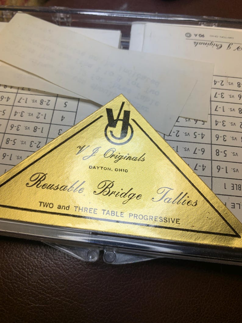 VJ Originals Reusable Bridge Tallies, Two and Three Table Progressive ...