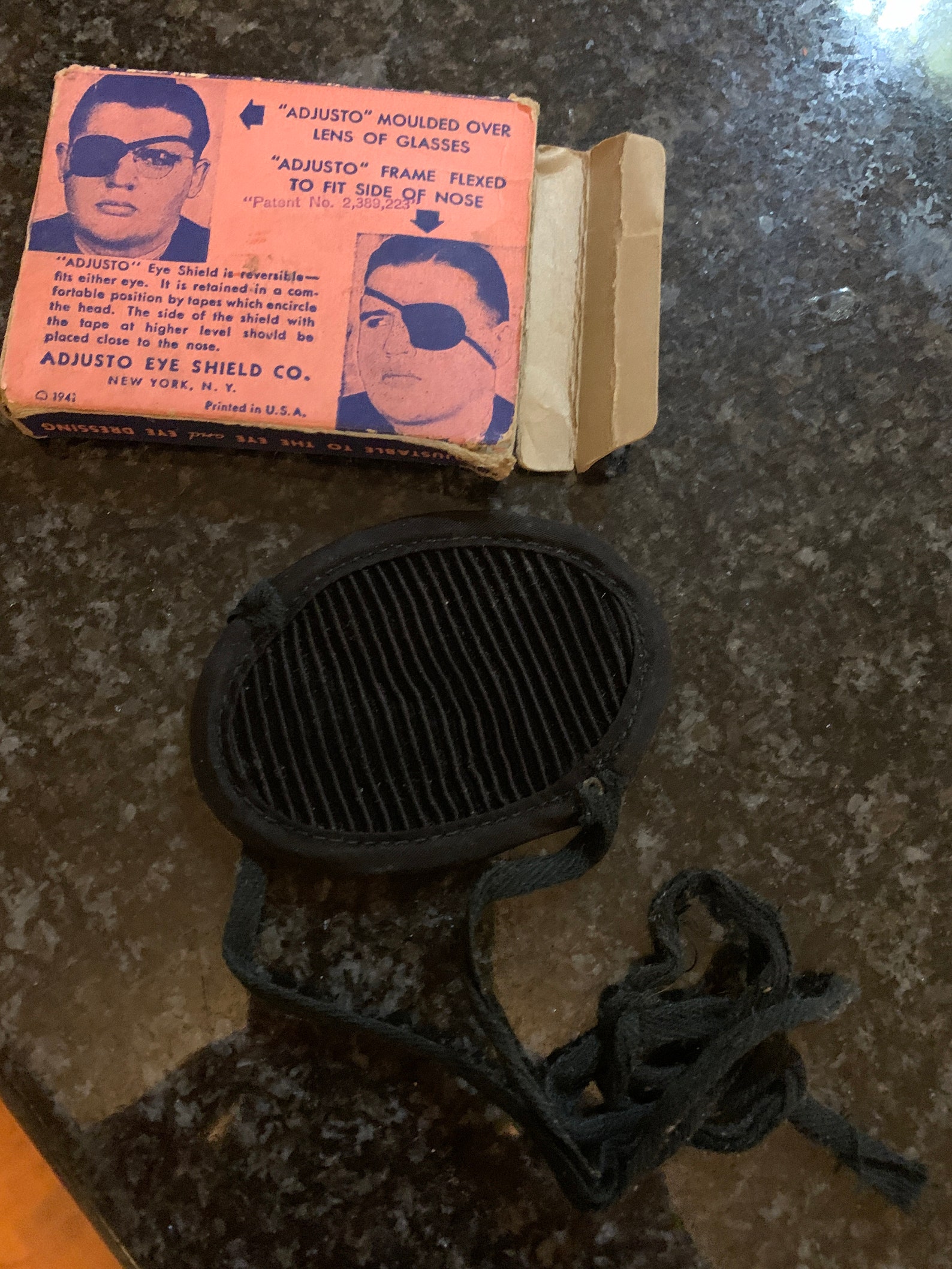 Rare Vintage Adjusto Eye Patch With Box, 1940s, Adjusto Eye Shield Co ...