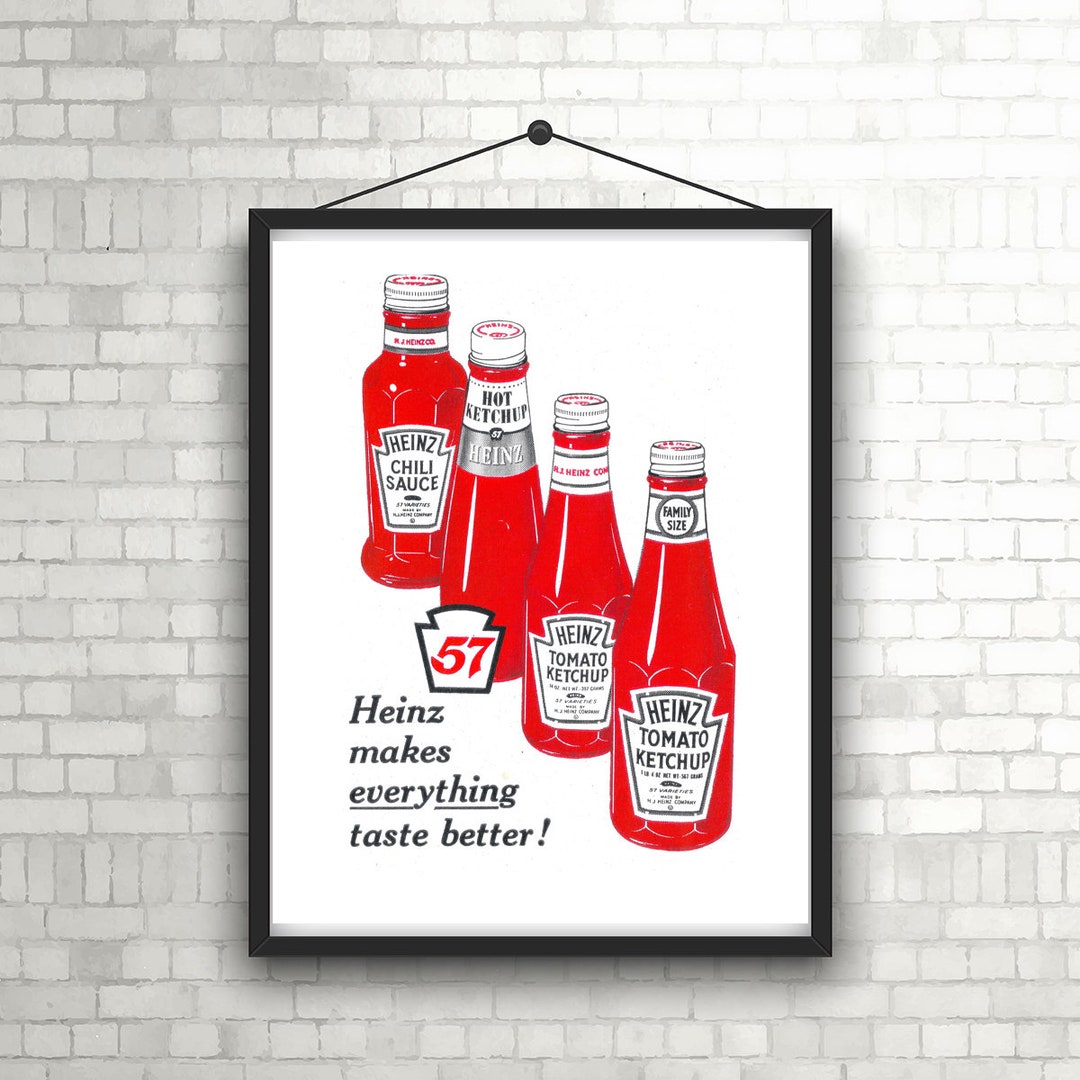 Heinz Ketchup Chili Sauce Poster Vintage Advertising Great For Kitchen Decor Food