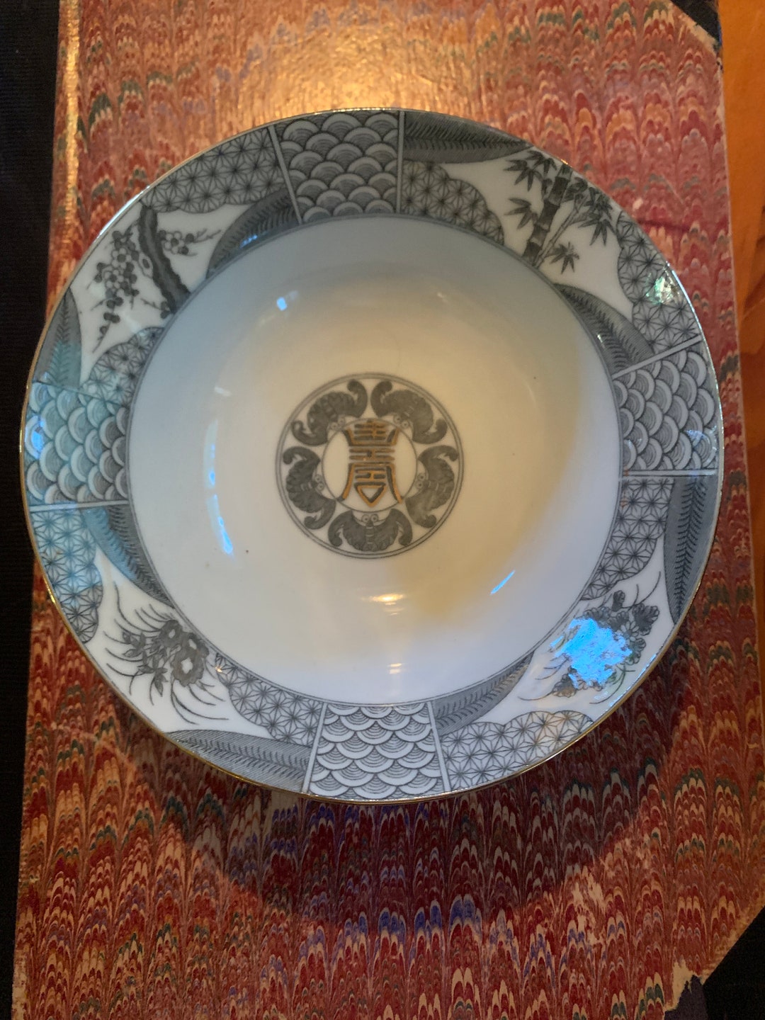 Chinese Porcelain Bat Bowl, Vintage Bowl, Good Luck, Fortune - Etsy