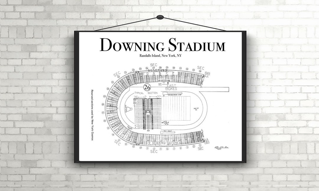 Vintage Downing Stadium, Randall's Island, Seating Chart, Poster ...