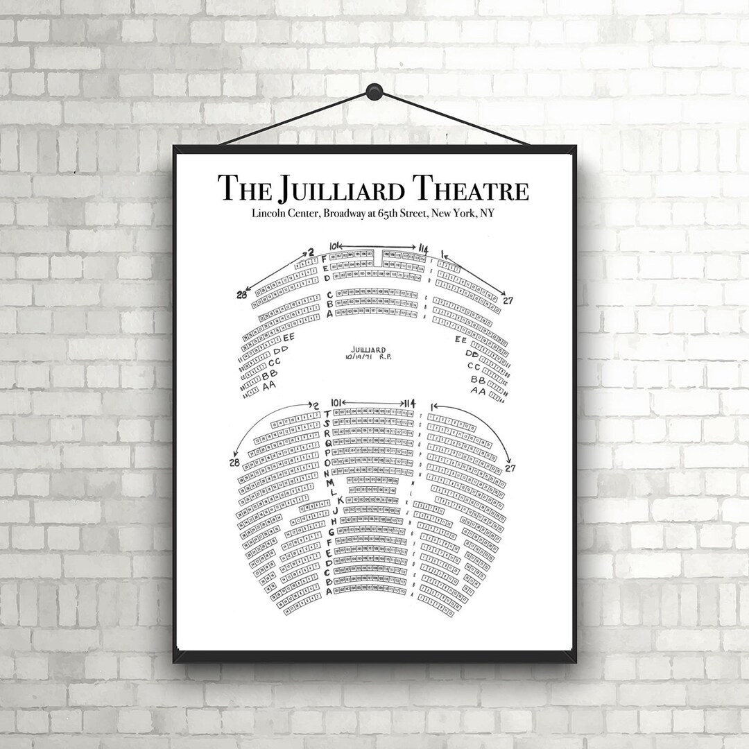 BROADWAY Theaters, Vintage Juilliard Theater, Seating Chart, Poster ...