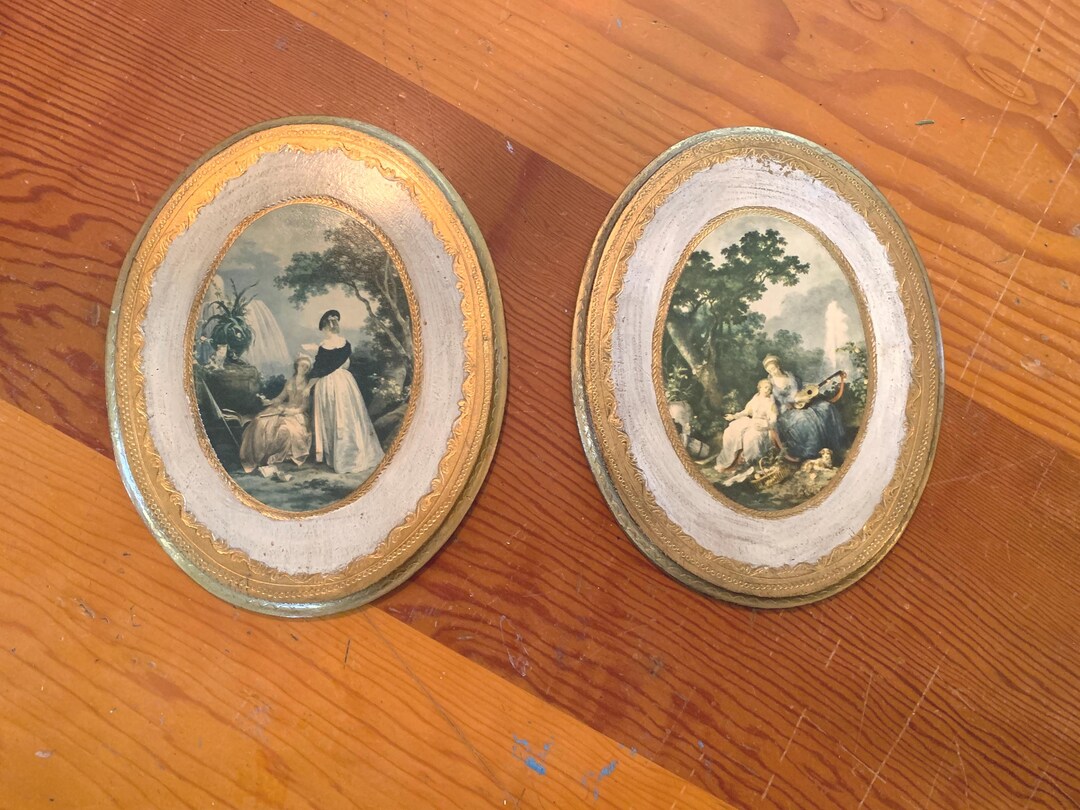 Pair of Italian Plaques, Florentine Prints, Good Wood, Handcrafted in ...