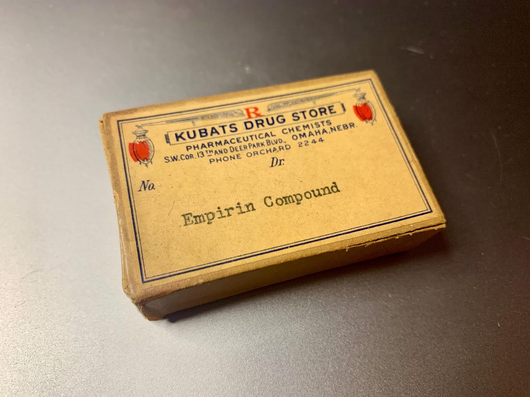 Kubats Drug Store Prescription Pill Box, Empirin Compound, Omaha ...