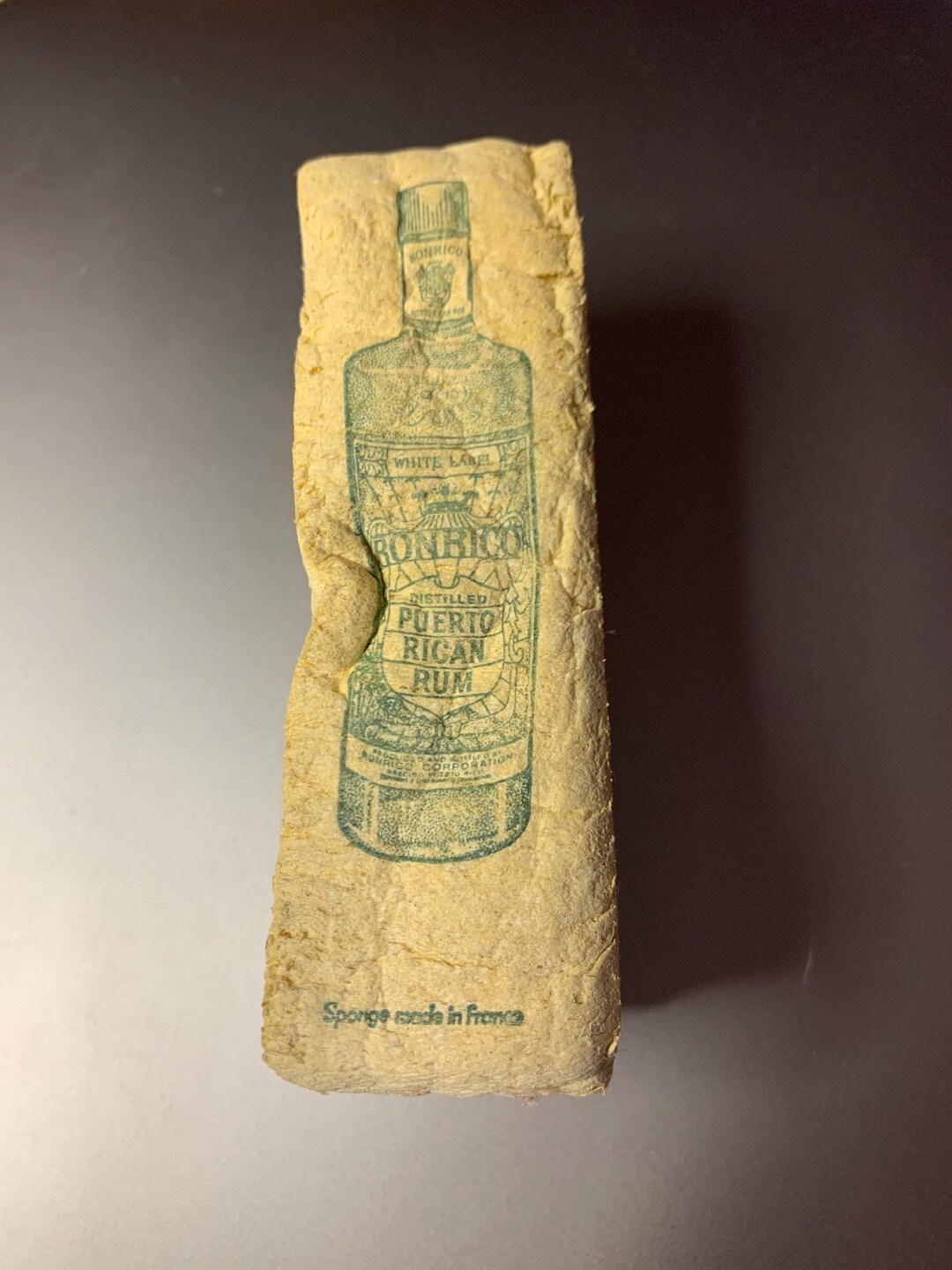 Puerto Rico Ronrico Rum Advertising Sponge, White Label, Vintage Bar - Etsy