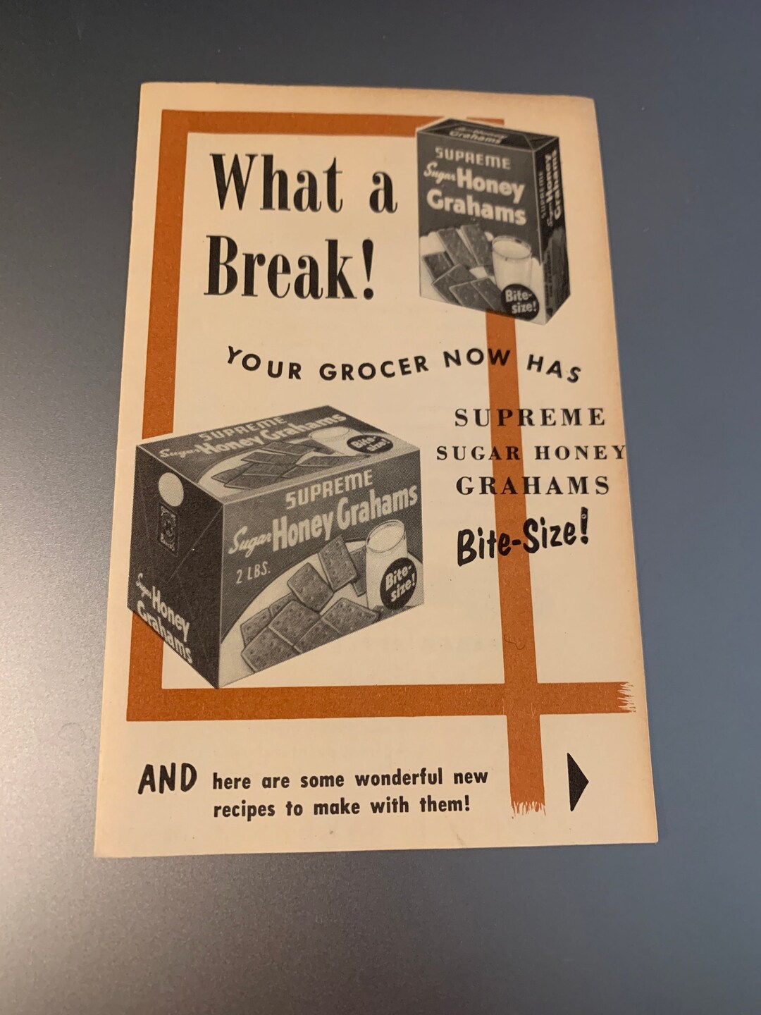Vintage Supreme Honey Grahams Pamphlet, Supreme Bakers, Merchants ...