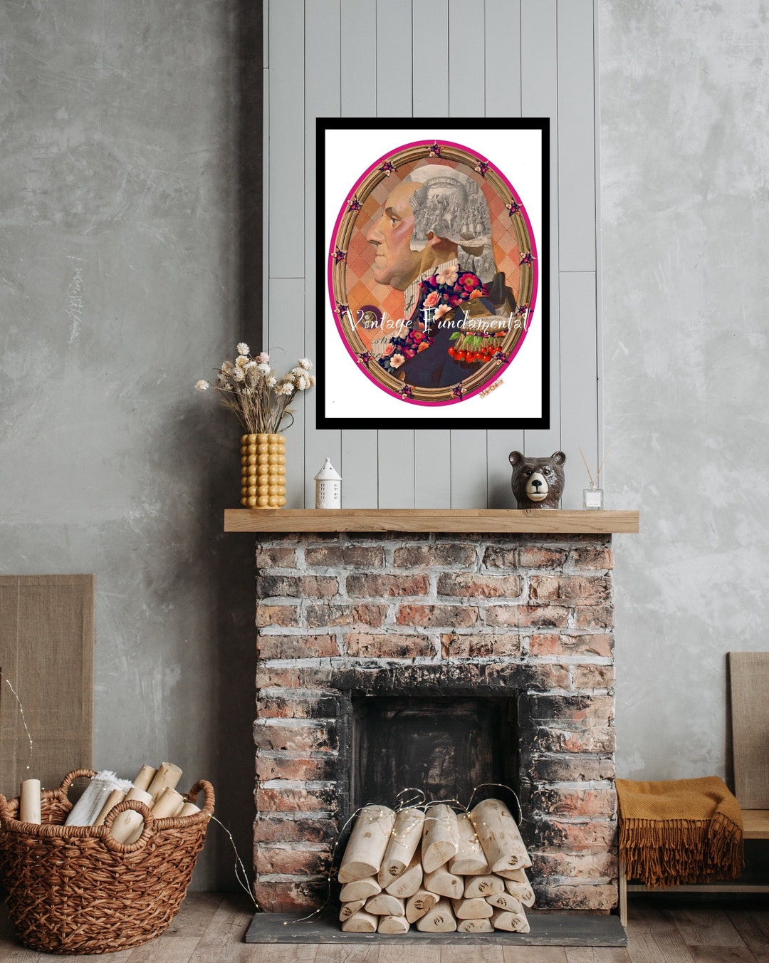 George Washington Poster, Digital Collage, Original Art, 18x24 Poster ...