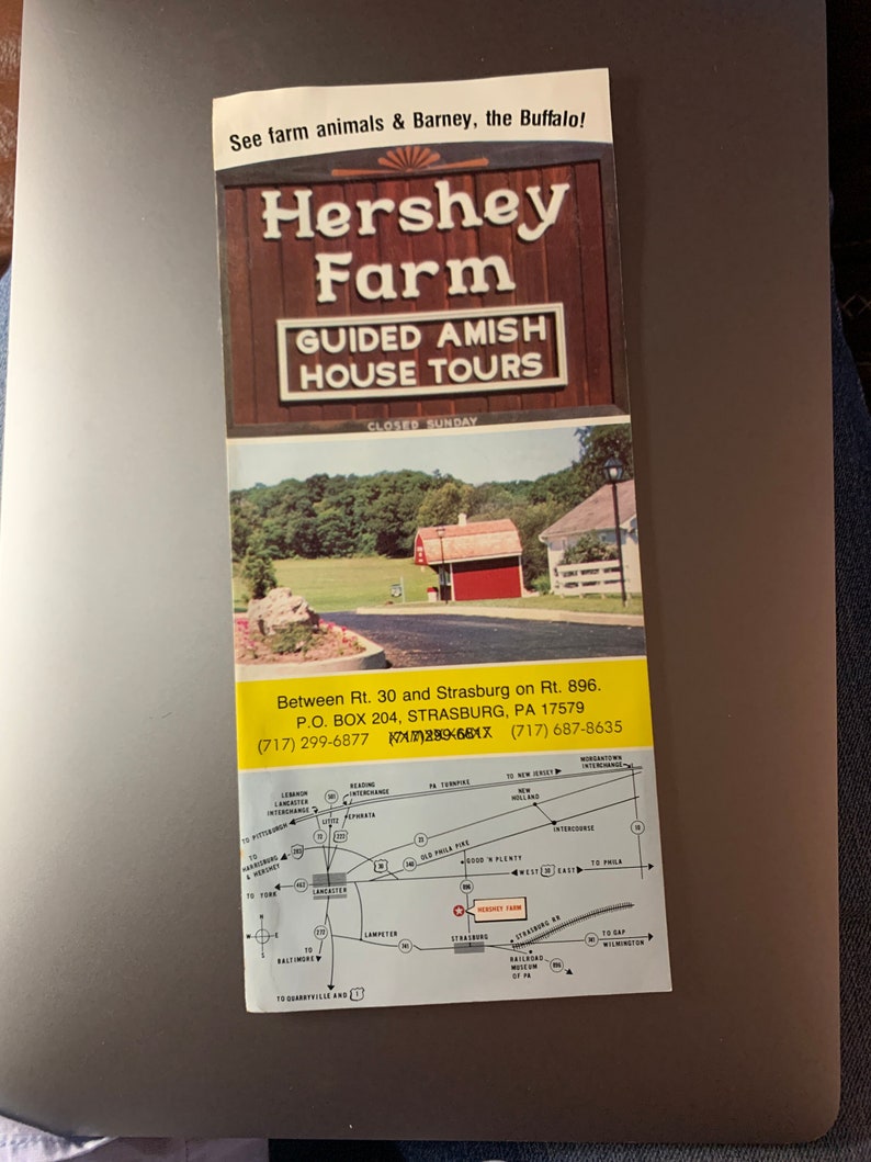 Hershey Farm Brochure, Guided Amish House Tours, Buggy Rides - Etsy