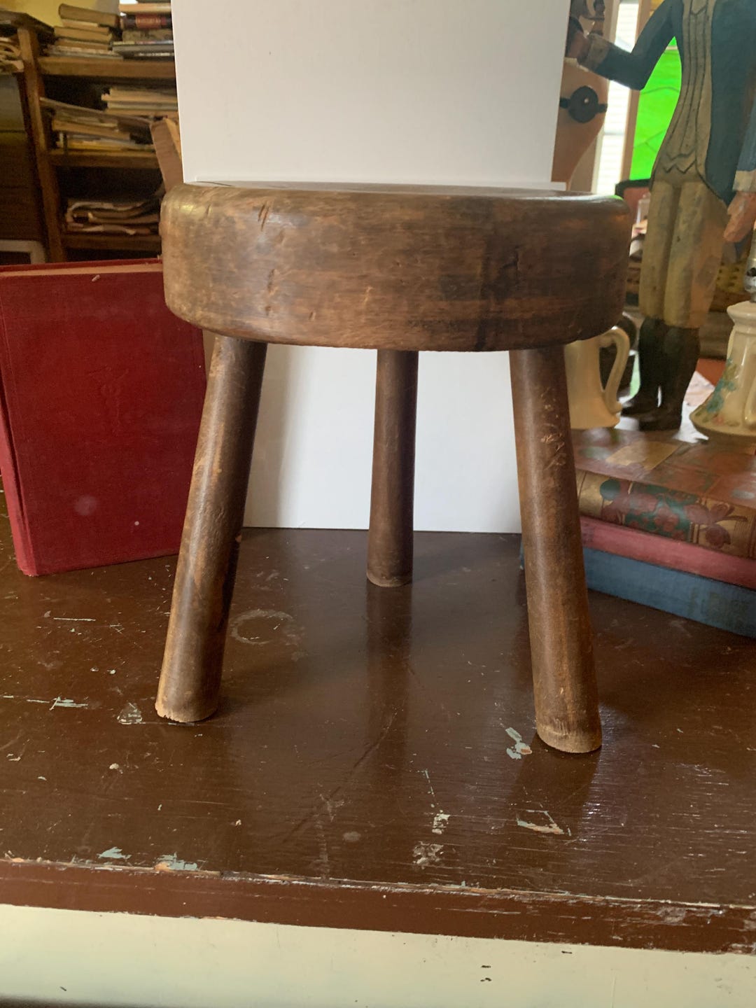 3-legged Milk Stool, Vintage Stool, Gorgeous Wood Stool, Primitive ...