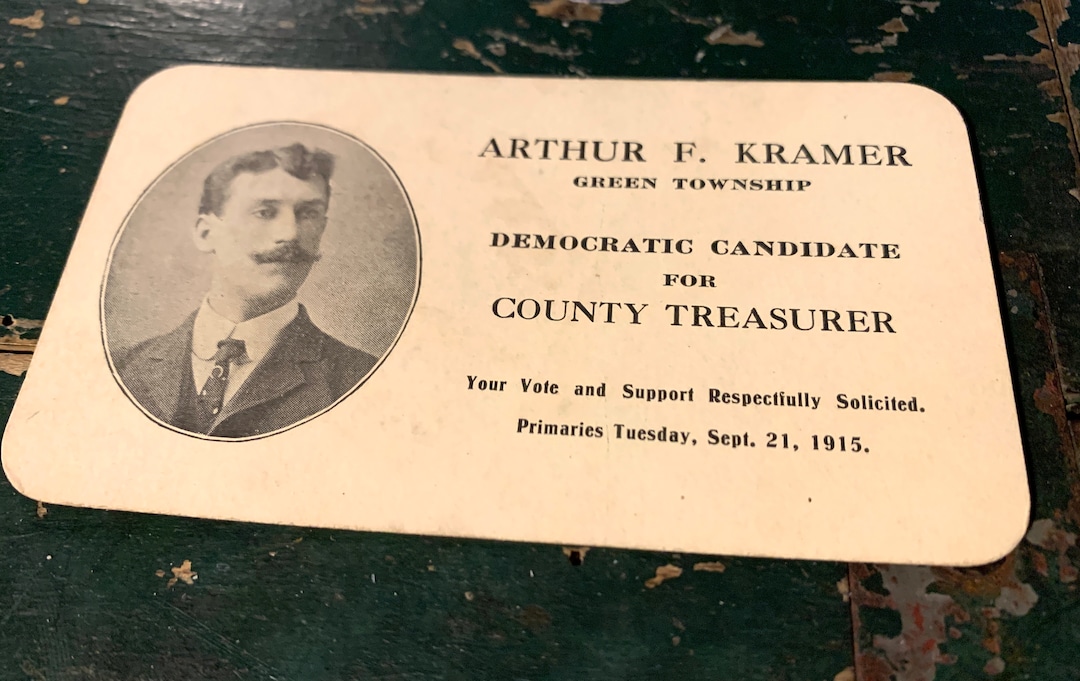 1915 Arthur Kramer Political Card for Running for Office of County ...