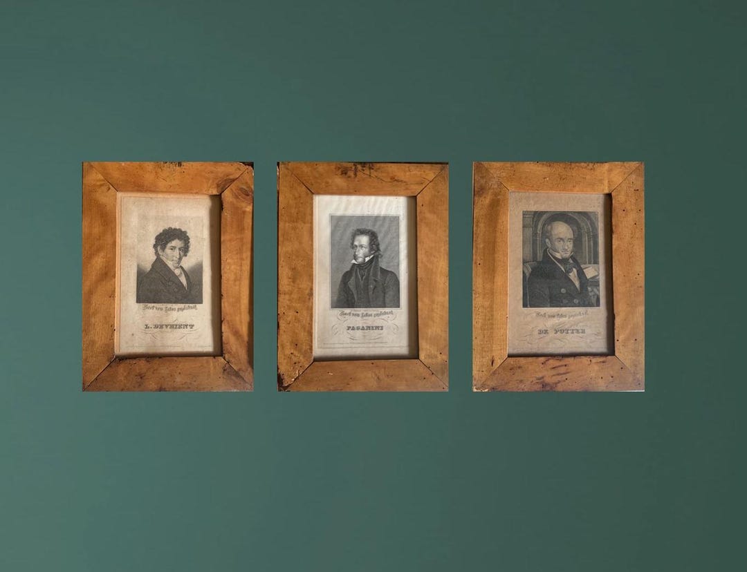 3 Matching 19th Century Antique Birdseye Maple Frames With German ...