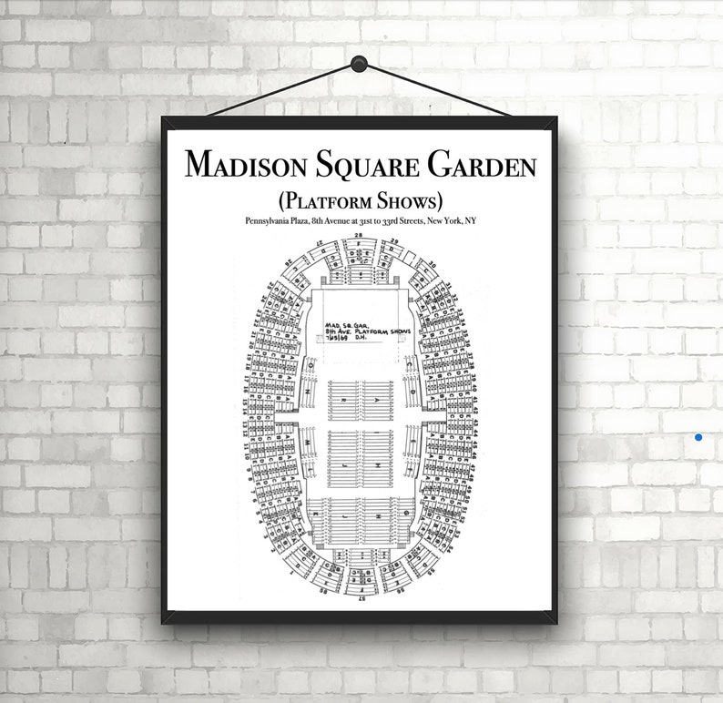 Vintage Madison Square Garden (platform Shows), Seating Chart, Poster ...