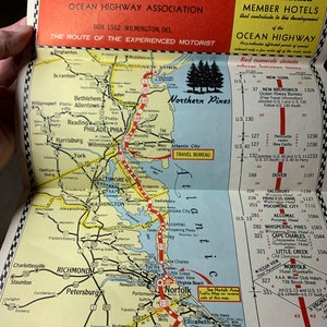 1949 Ocean Highway Map, New York to Miami, Pines to Palms - Etsy