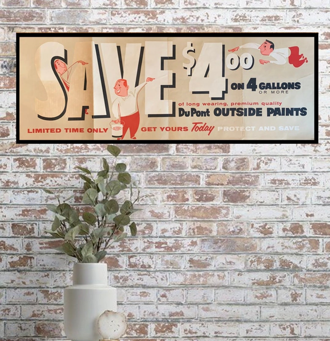 Old Hardware Store Poster, Large 48x17, Vintage Dupont Paint Poster ...
