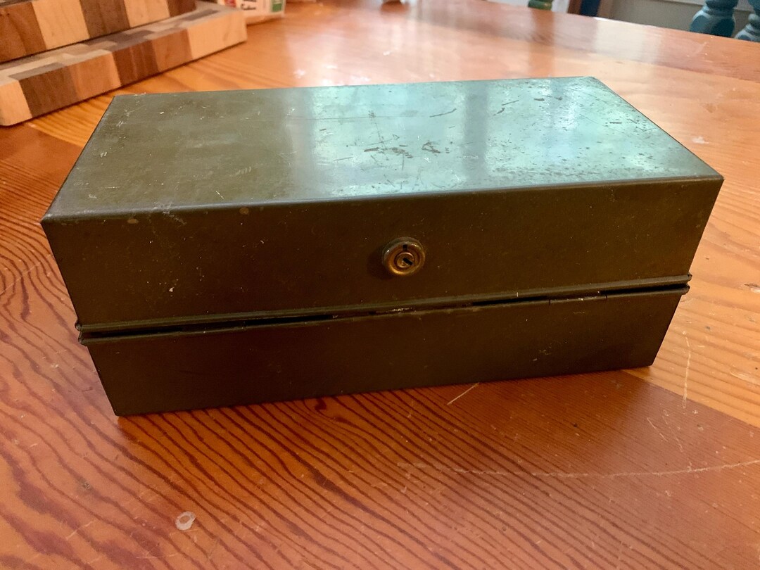 Vintage Metal Cash Box, Army Green, Till, Old Metal Box - Etsy