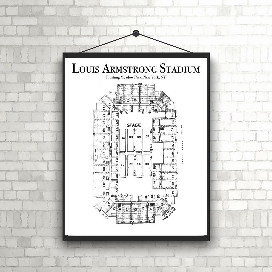 Vintage Louis Armstrong Stadium, Seating Chart, Poster, DIGITAL ...