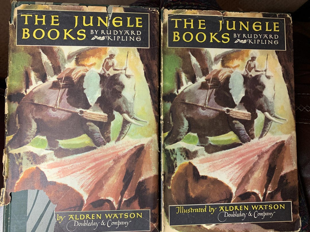 The Jungle Books by Rudyard Kipling, Vol 1 & 2 With Dust Jackets, 1948 ...