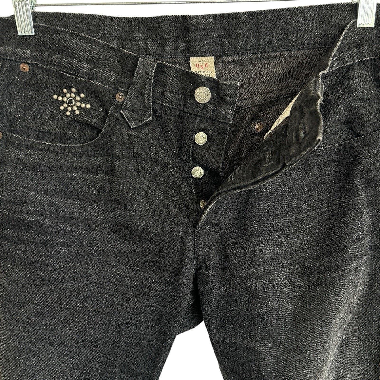 RRL Double RL Studded Selvedge Western Slim Fit Jeans Mens 31X29 Biker ...
