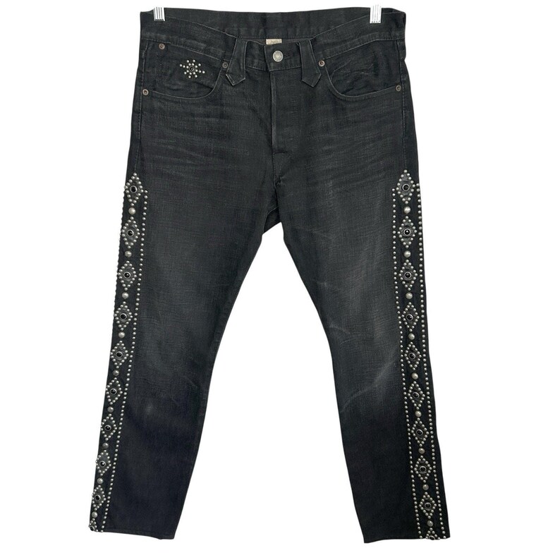 RRL Double RL Studded Selvedge Western Slim Fit Jeans Mens 31X29 Biker ...