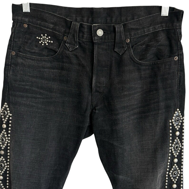 RRL Double RL Studded Selvedge Western Slim Fit Jeans Mens 31X29 Biker ...