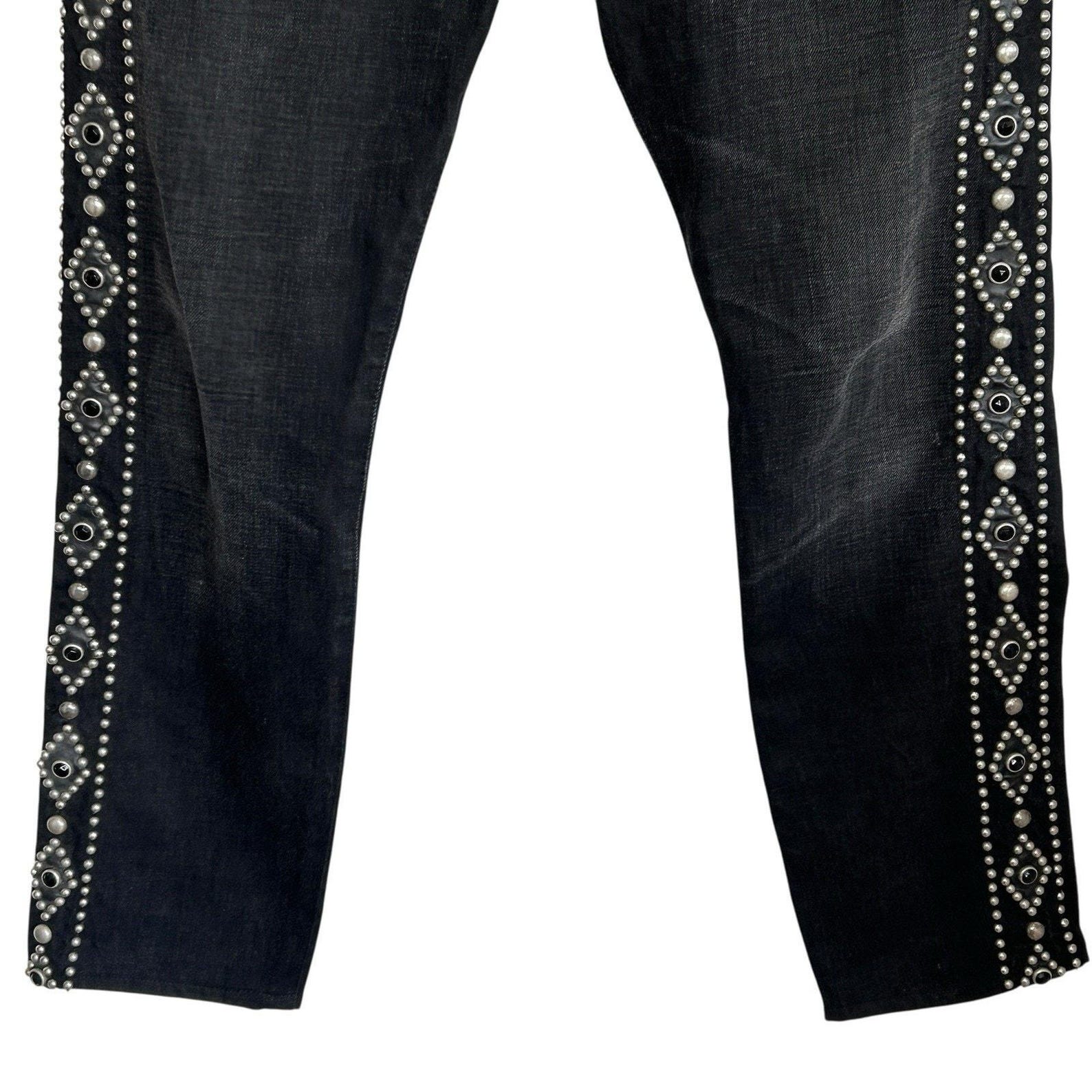 RRL Double RL Studded Selvedge Western Slim Fit Jeans Mens 31X29 Biker ...